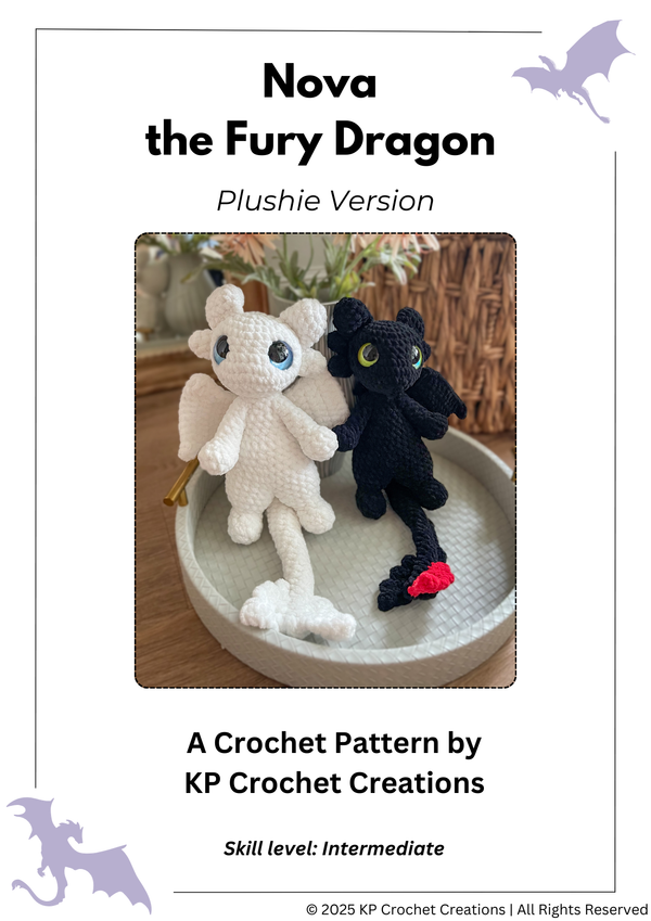 PLUSHIE Version - Nova the Fury Dragon PDF Crochet Pattern – KP Crochet ...